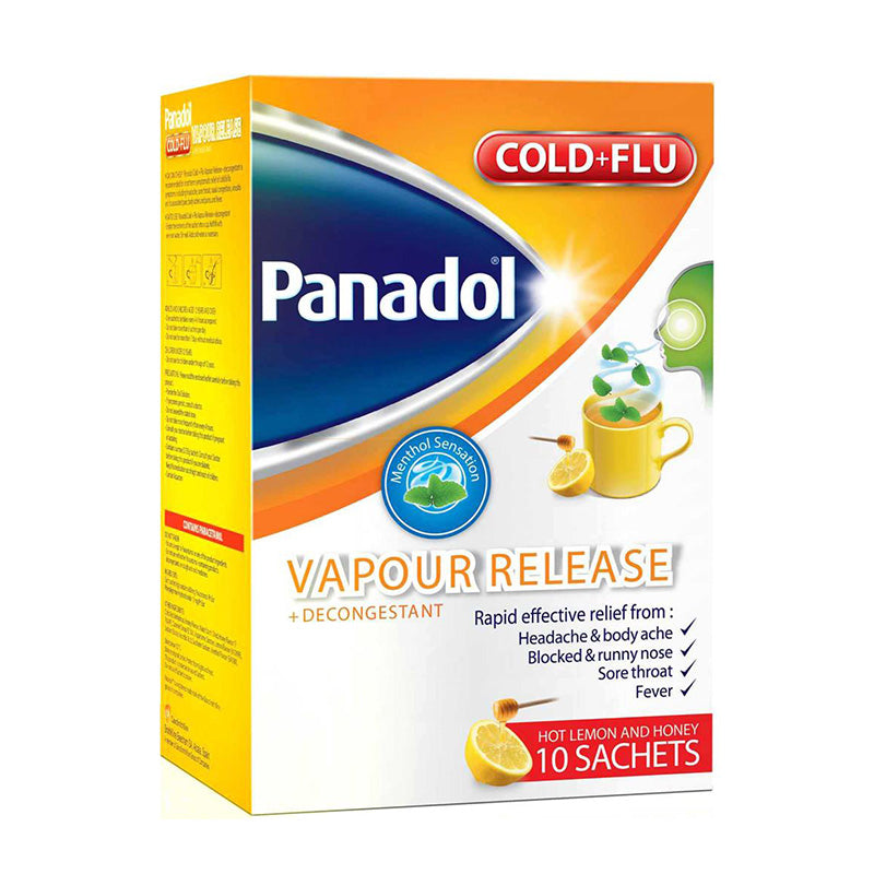 Panadol Honey & Lemon Vapour Release Cold + Flu 10 Sachets – Online ...